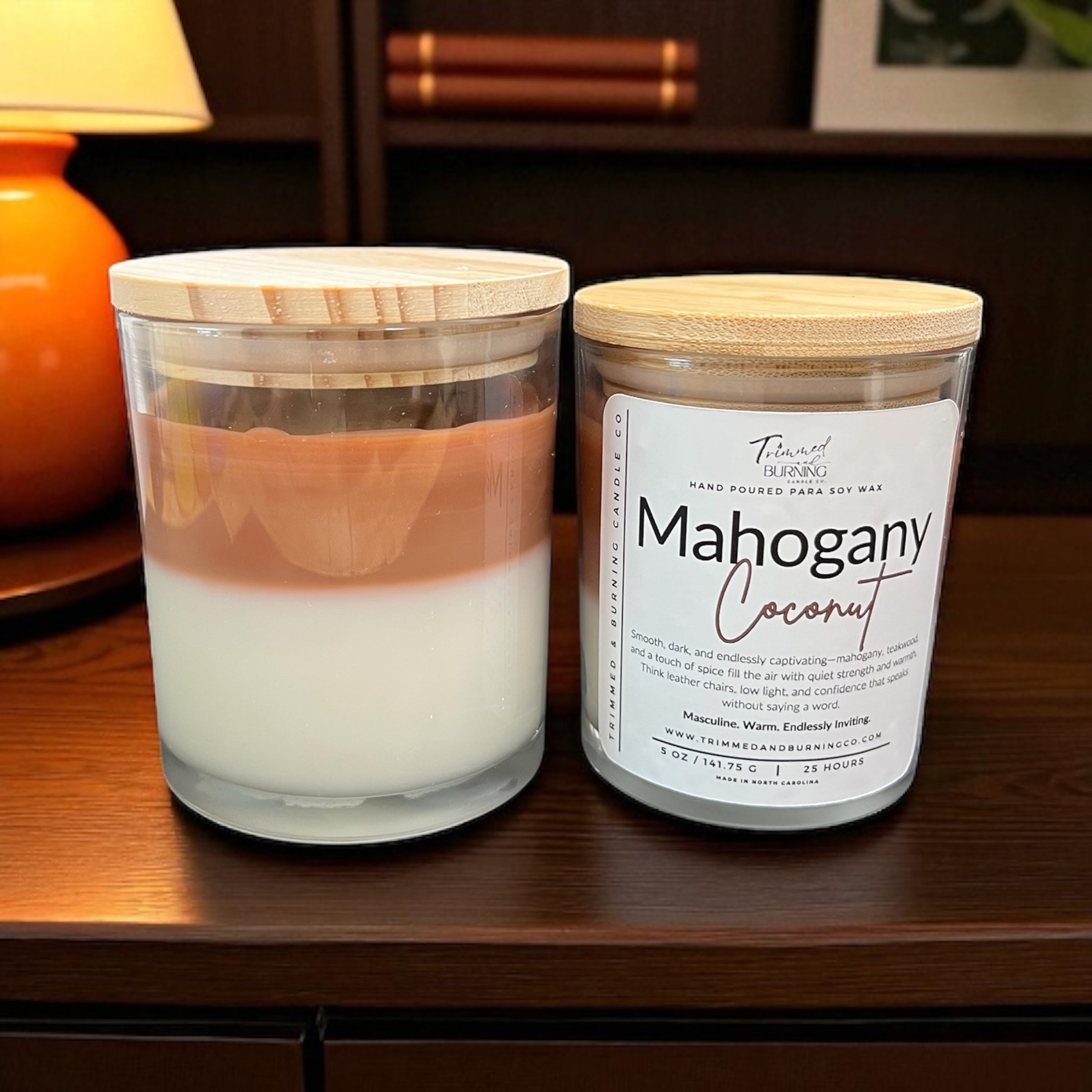 Mahogany Coconut Candle – Trimmed & Burning Candle Co.